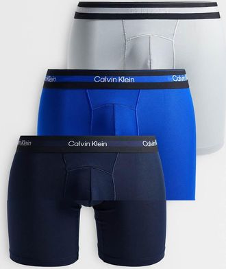Calvin Klein Icon Active - Lot de 3 boxers en tulle - Noir/bleu/gris