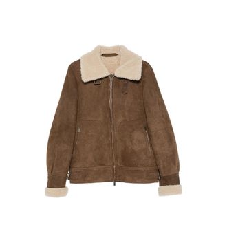 Santoro London Shearling-trim Leather Jacket