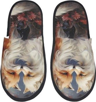 Generic Pantoufles Unisexes Imprimé Couple De Renards Fleuris Romantiques Chaussons DIntérieur Adultes Confort Pantoufles DExtérieur, Pour Hommes, Mariage, Fe