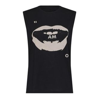 Fendi Jersey-Oberteil mit Ti Amo Print - - Tops - Damen - Schwarzk - S