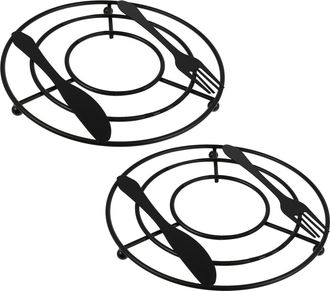 Lurrose Hitzebeständiger Topfuntersetzer Aus Eisen Retro Design Mit Ausgearbeitetem Schweißen 20X20 cm 2 Stück Schutz Für Tisch Und Kochgeschirr