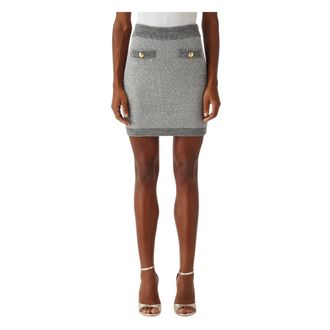 Elisabetta Franchi Strickrock mit Pailletten - - Skirts - Damen - Grau - L