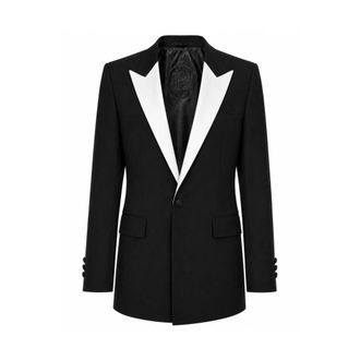 Balmain Veste &Eacute;l&eacute;gante en Viscose - Homme - Costumes - Noir - Taille: 2XL