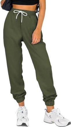 Generic Pantalon de jogging ample et doux à jambes larges pour femme - Pantalon de jogging ample léger et confortable - Pour lhiver et lautomne - Taille haute