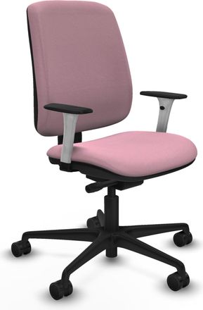 Piqueras y Crespo Rosa Schreibtischstuhl mit Alar-R&auml;dern mit wei&szlig;en und schwarzen Armlehnen, ausgestattet mit Syncro/Traslack und eingespritztem Schaumstoff, Rosa