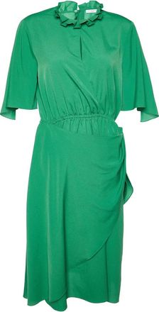 Sandro robe mi-longue &agrave; volants - Vert