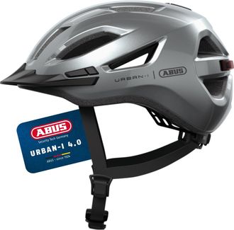 ABUS Stadthelm Urban-I 4.0 - Fahrradhelm mit aufladbarem R&uuml;cklicht, 2 Leuchtmodi, Schirm, Zopf-&Ouml;ffnung und magnetischem Verschluss - f&uuml;r Jugendliche, Fraue