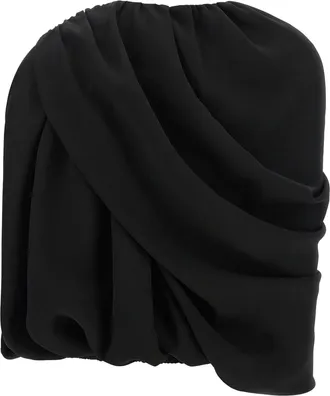 Balenciaga Silk Cady Draped Top - Black