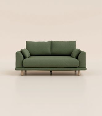 Tediber Canap&eacute; 2 places - Tissu Vert Kaki - Tediber
