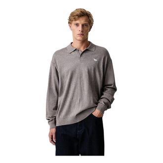 Maison Kitsun&eacute; Profile Fox Pullover - - Knitwear - Herren - Beige - M