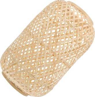 Milisten Lampenschirm Vintage Weidenlampenschatten Rustikale Asiatische Laternenlampenschatten Gewebter Anh?nger Leichter f&uuml;r H?ngende H?ngende Wandleuchte Abd