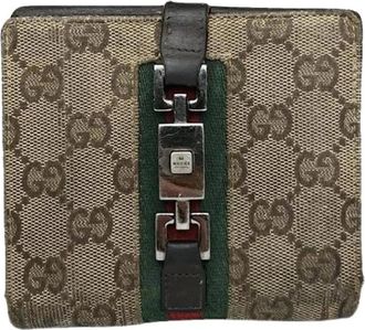 Gucci unisex, Pre-owned, Beige, Taille: ONE Size Portefeuille en coton Pre-owned