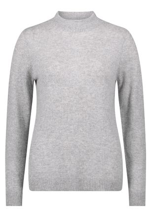 Betty Barclay Damen Kaschmir-Pullover mit Stehkragen 48, Light Silver Melange
