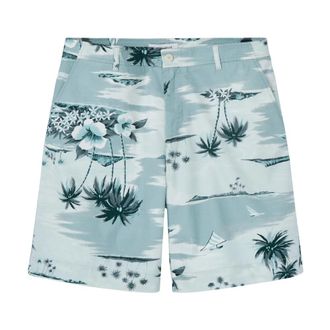Maison Kitsun&eacute; Blaue Bermuda-Shorts - - Shorts - Herren - Mehrfarbig - 3XS