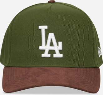 New Era LA Dodgers MLB Suede Visor 9FORTY E-Frame Cap Dark Green
