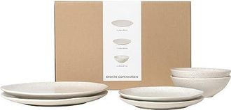 Broste Copenhagen Broste Copenhagen Nordic Vanilla Geschirrset Mittag f&uuml;r Zwei in der Farbe Beige, aus Steingut gefertigt, Sp&uuml;lmaschinen- und mikrowellenfest, 80019821