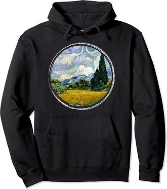 Smooth HQ Stilvolle Vintage-Kunst Weizenfeld mit Zypressen Van Gogh Pullover Hoodie