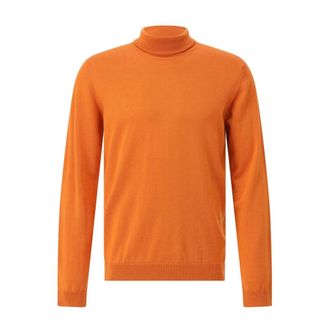 Roberto Collina Homme, Pulls, Orange, Taille: 3XL Pull à Col Roulé en Laine Léger Classique
