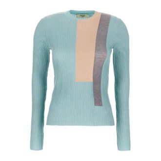 Fendi Damen, Strickwaren, Blau, SGr&ouml;&szlig;e