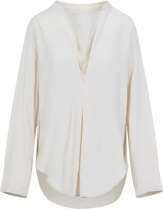 STUDIO NICHOLSON Femme, Blouses et Chemises, Beige, Taille: 36 FR Haut &agrave; plis invers&eacute;s