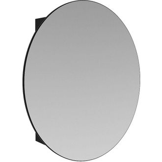 Vente-Unique Vente-unique - Armoire murale de salle de bain ovale avec miroir - Noir - ruri