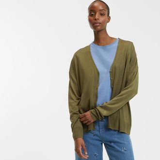 La Redoute Collections Cardigan Col V En Fine Maille Boutonn&eacute;