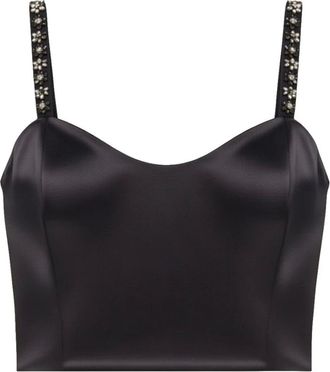 Twinset Femme, Tops, Noir, Taille: 42 FR Duchesse Cropped Top