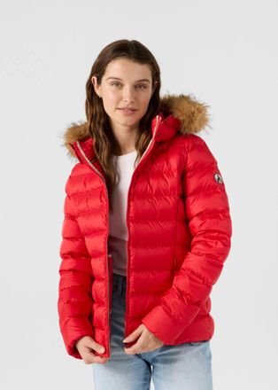 Jott Doudoune &agrave; capuche Grand Froid Rouge carmin Luxe - Taille S