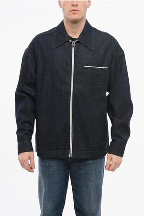 Dolce & Gabbana Dark Washed Denim Jacket with Front Zip size 50