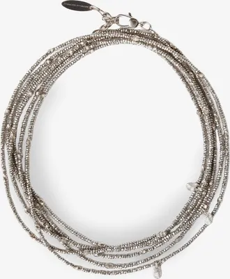 Brunello Cucinelli Wrap hematite and 925 Sterling silver bracelet - BRUNELLO CUCINELLI - gender_Woman