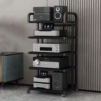 Generic HiFi Stereoschrank - 106 cm hohes Audiorekork f&uuml;r Heimkinoaufnahmestudios und B&uuml;ros - Mobiler Medienspeicher und Verst&auml;rkerregal f&uuml;r Stereo-Komponente