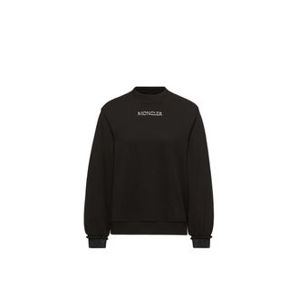 Moncler Moncler Cotton Fleece Logo Sweatshirt, Women, Black, Size: Xl