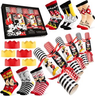 Disney Lilo Und Stitch Weihnachts Knallbonbons mit Socken, Marvel Mickey Mouse Frozen Christmas Crackers mit Lustige Socken - Kleine Geschenke Weihnachten (S