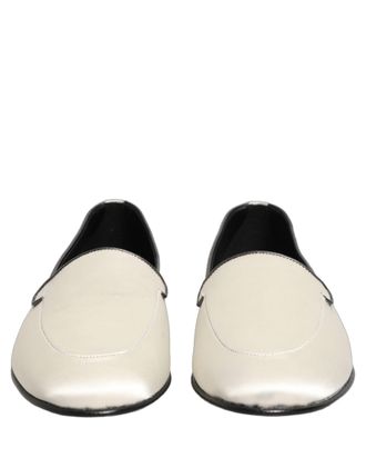 Dolce & Gabbana Mens Logo-Embroidered Leather Flat White