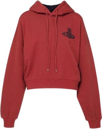 Vivienne Westwood Femme, Sweatshirts et sweats &agrave; capuche, Rouge, Taille: 40 FR Cropped Box Sweat &agrave; capuche