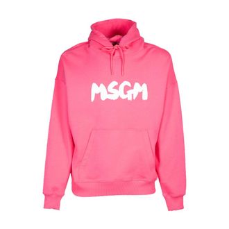 Msgm Fuchsia Brush Hoodie - - Sweatshirts & Hoodies - Herren - Rosa - S