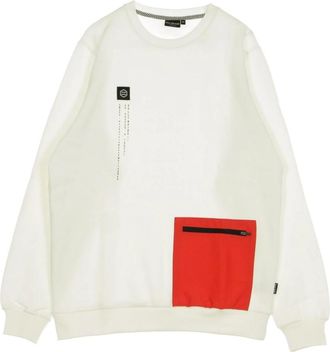 Dolly Noire Pocket Crewneck Sweatshirt Wei&szlig;/Rot - - Sweatshirts & Hoodies - Herren - Wei&szlig; - XL