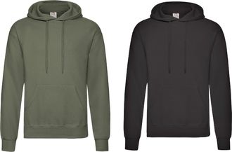 Fruit Of The Loom Herren Hooded Sweat Sweatshirt (XXL, 1 Oliv/ 1 Schwarz)