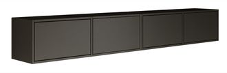 Selsey TV Lowboard H&auml;ngend Schwarz 200 cm Minimalistisches Design mit Push-to-Open 16 mm Laminierte Spanplatten 4 Klappen Platzsparend Ideal f&uuml;r Wohnzimmer M
