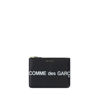 Comme Des Gar&ccedil;ons Leder M&uuml;nzbeutel mit Logoaufdruck - - Accessories - Herren - Schwarzk - ONE SIZE