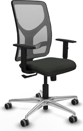 Piqueras y Crespo Schreibtischstuhl aus schwarzem Netzstoff, mit 1D-Armlehnen, h&ouml;henverstellbare Lendenwirbelst&uuml;tze, ausgestattet mit 3 Positionen und Schneideschaum, G