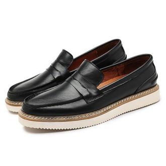 Generic Mocassins Penny pour homme, mocassins d&eacute;contract&eacute;s &agrave; enfiler, chaussures habill&eacute;es pour homme, chaussures en cuir v&eacute;ritable, caoutchouc antid&eacute;rapant, 