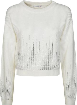 Patrizia Pepe Femme, Pulls, Blanc, Taille: 48 FR Maglia strass