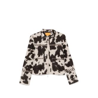 Guest In Residence Cow-print Cardigan