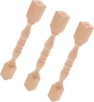 Garneck Massivholz S&auml;ulen 3 St&uuml;ck Runde Holzspindeln in Khaki Unbehandelte Zierelemente f&uuml;r Treppengel&auml;nder und Fensterdekoration Bastelmaterial f&uuml;r Heimwerke