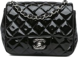 Chanel Sac d&eacute;paule &agrave; rabat simple classique mat Mini Carr&eacute; Pre-owned - Femme - Pre-owned - Noir - Taille: ONE Size