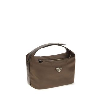 Prada Womens Brown Recycled Polyamide Shoulder Bag