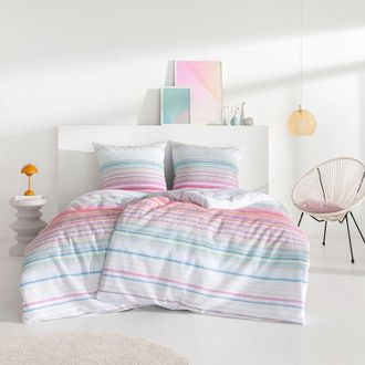 ESTELLA Estella Seersucker Bettw&auml;sche Vinnie Multicolor 1 Bettbezug 135 x 200 cm + 1 Kissenbezug 80 x 80 cm