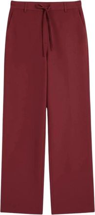 Max Mara Femme, Pantalons, Rouge, Taille: 44 FR Mmlagoraio Wide Pantalons