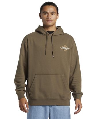 Quiksilver Mens Omni Sign PO Hoodie Pullover Sweater, Canteen, XL